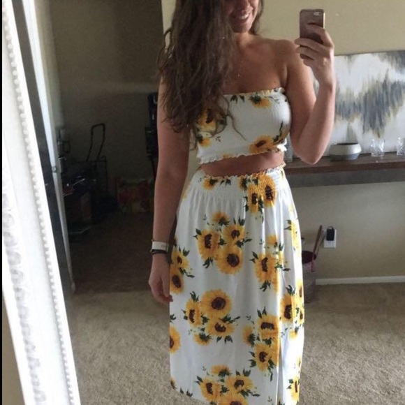 Skirts | Two Piece Sunflower Dress | Poshmark